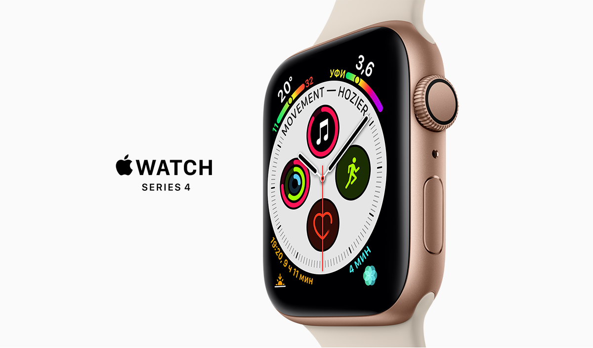 Купить Apple Watch Series 4, 44 мм, корпус из алюминия серебристого ...
